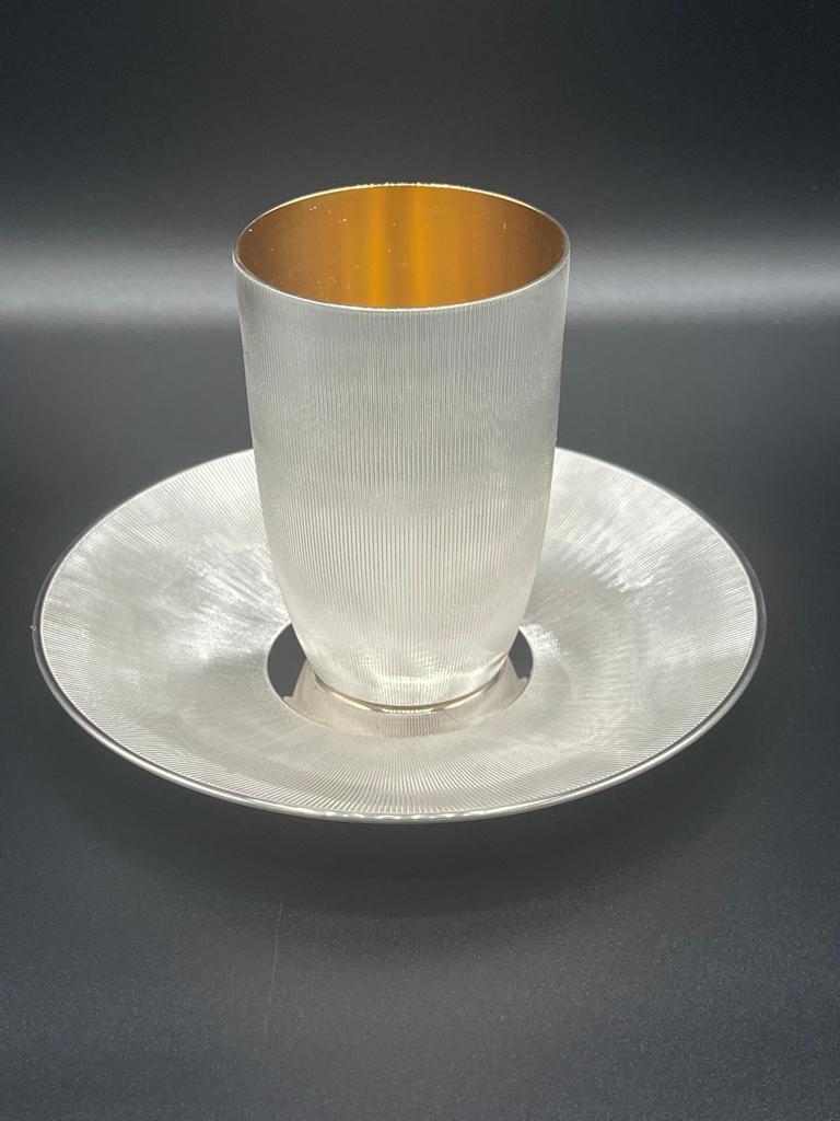 Sterling Silver Kiddush Cup | Line Design — The Modern Mezuzah